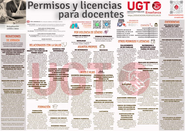 Excedencia por cuidado de familiares (incluye menores de 3 años) – Enseñanza UGT Servicios ...